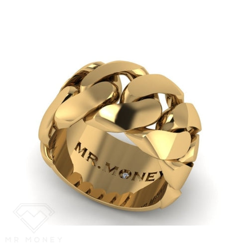 Cuban Link Gold Ring – Mr Money